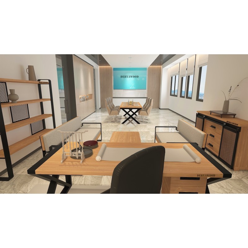 Leva Masif Ahşap Ofis Masası | Deryawood