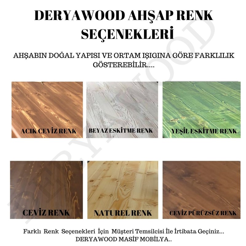 Akser Masif Ahşap Kapaklı Çekmeceli Konsol